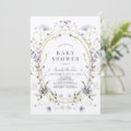 Blue Wildflowers Lavender Watercolor Baby Shower Invitation | Zazzle