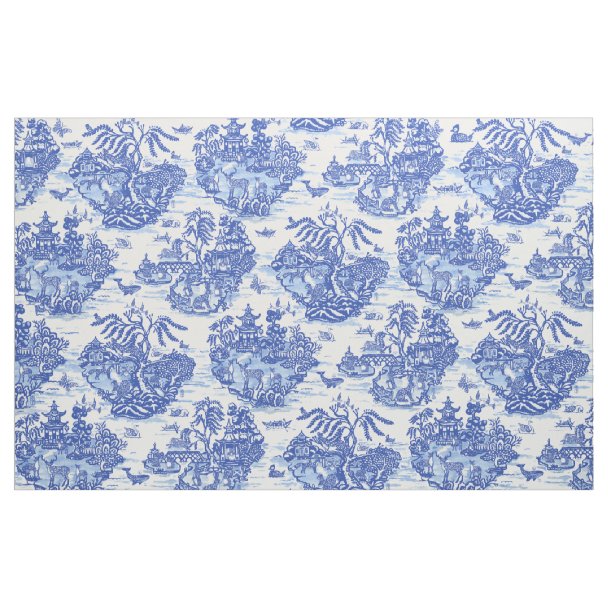 Asian Toile Fabric | Zazzle