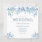 Blue Willow Branches, Watercolor, Wedding Invitation | Zazzle