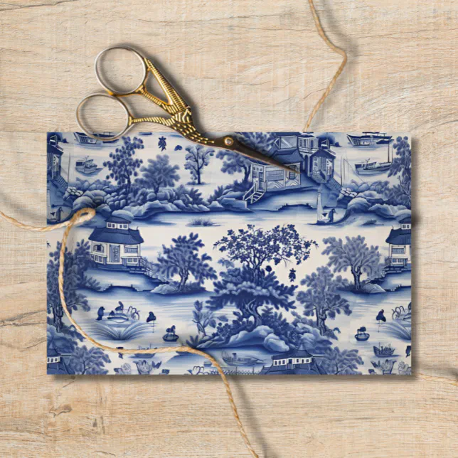 Blue Willow Decoupage Paper | Zazzle