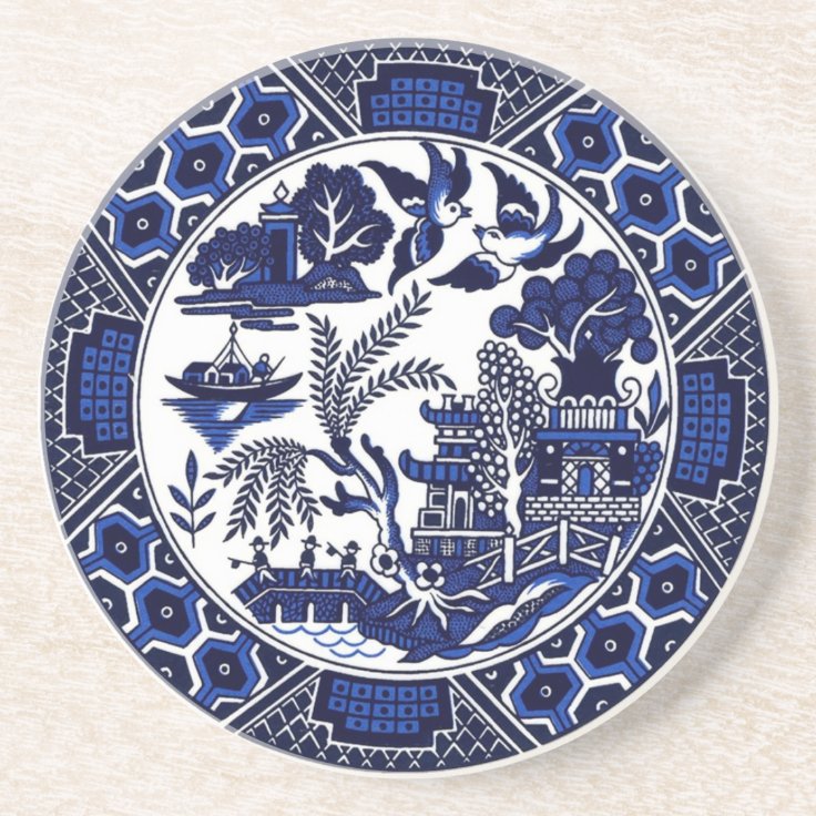 Blue Willow Design Coasters | Zazzle