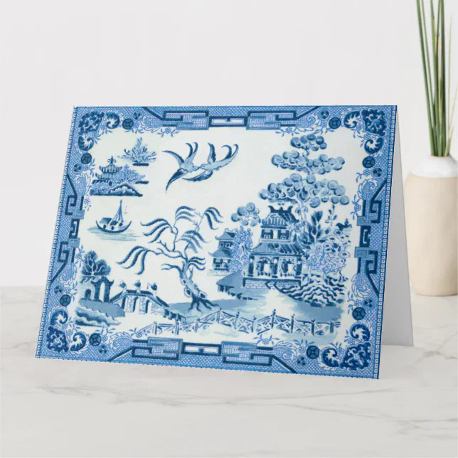 Blue Willow Greeting Card | Zazzle