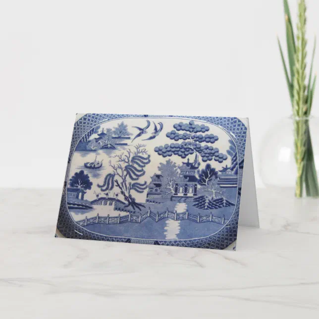 Blue Willow Greeting Cards Bring Back the Past | Zazzle