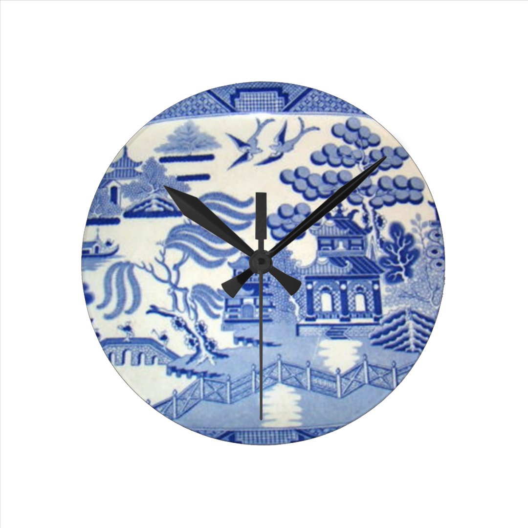 Blue Willow Kitchen Clock | Zazzle