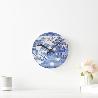 Blue Willow Kitchen Clock | Zazzle