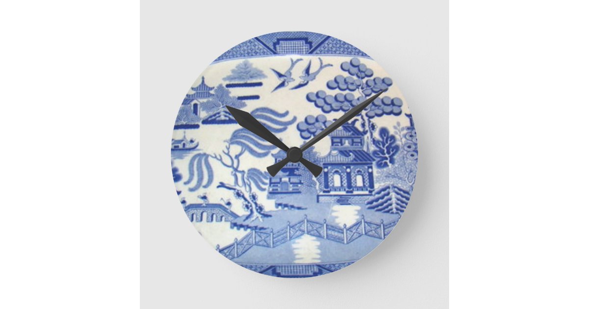 Blue Willow Kitchen Clock | Zazzle