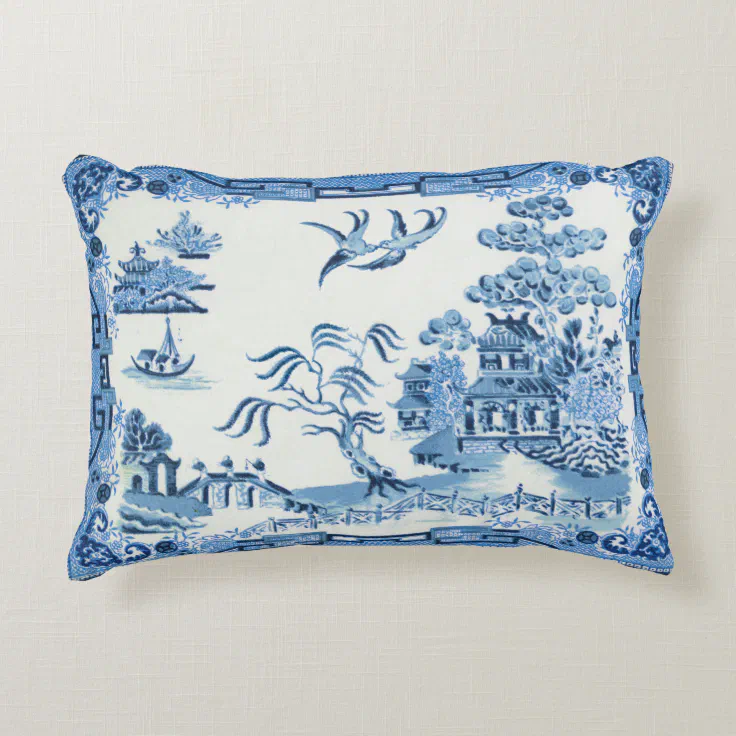 Blue Willow Pillow | Zazzle