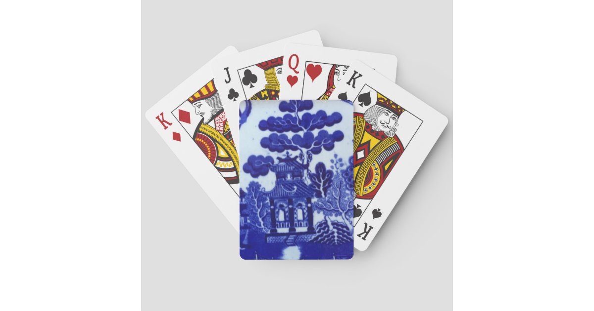 Blue Willow Playing Cards | Zazzle