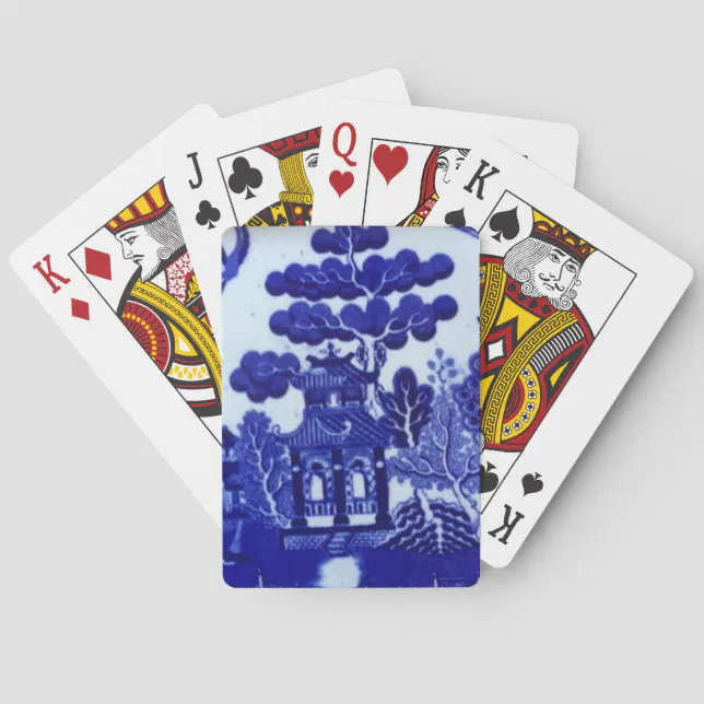 Blue Willow Playing Cards | Zazzle
