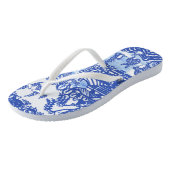 Blue Willow Rabbit Oriental Garden Whimsical Bunny Flip Flops | Zazzle