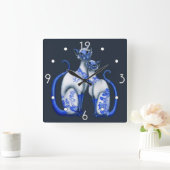 Blue Willow Siamese Cats Wall Clock | Zazzle