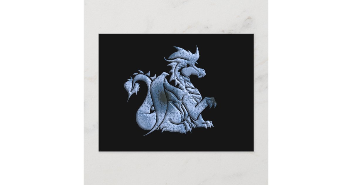 Blue Winged Dragon Postcard | Zazzle