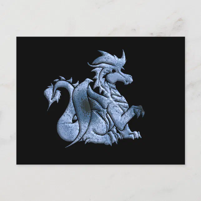 Blue Winged Dragon Postcard | Zazzle