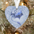 Blue Winter Dragon Fantasy Nature Art Ornament | Zazzle