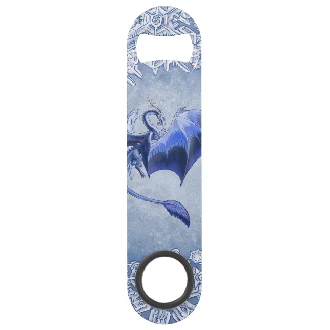 Blue Winter Dragon Fantasy Nature Art Speed Bottle Opener | Zazzle