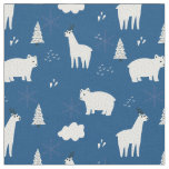 Winter Animals Christmas Pattern Fabric | Zazzle