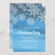 Blue Winter Snowflake Christmas Holiday Party Invitation | Zazzle