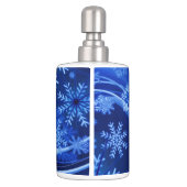 Blue Winter Snowflakes Christmas Soap Dispenser And Toothbrush Holder ...