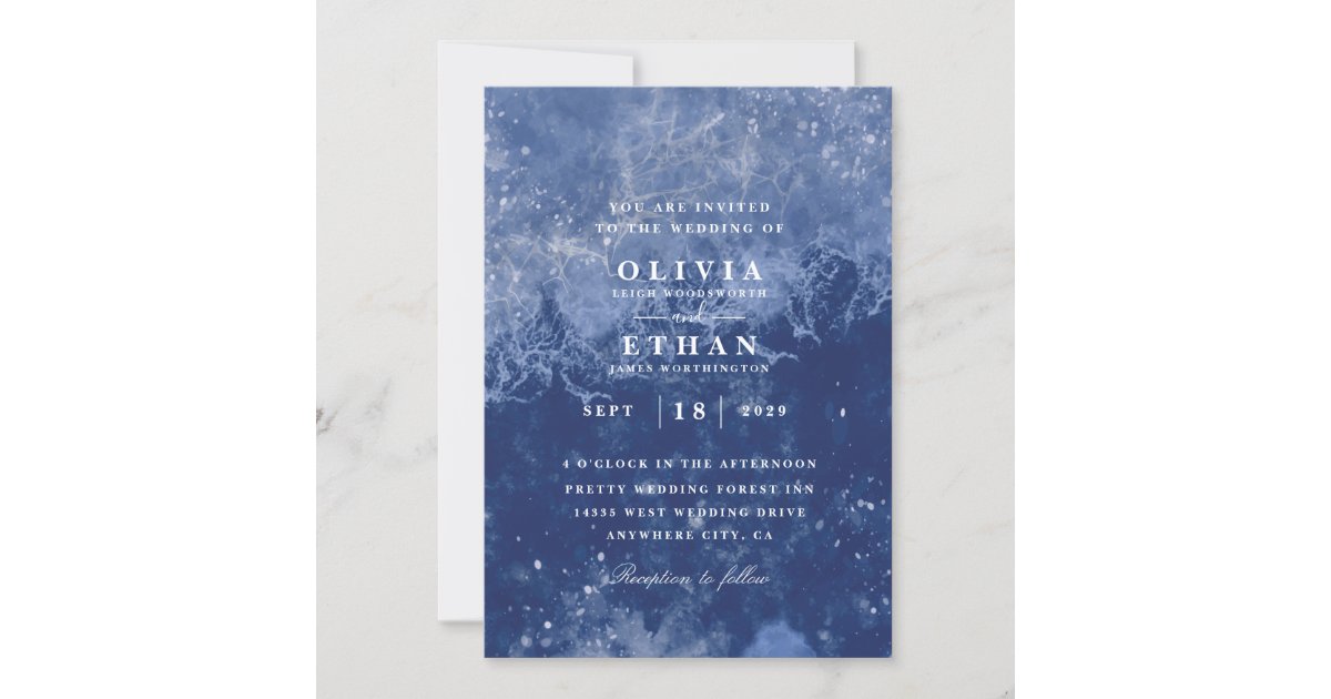 Blue winter wedding invitations | Zazzle