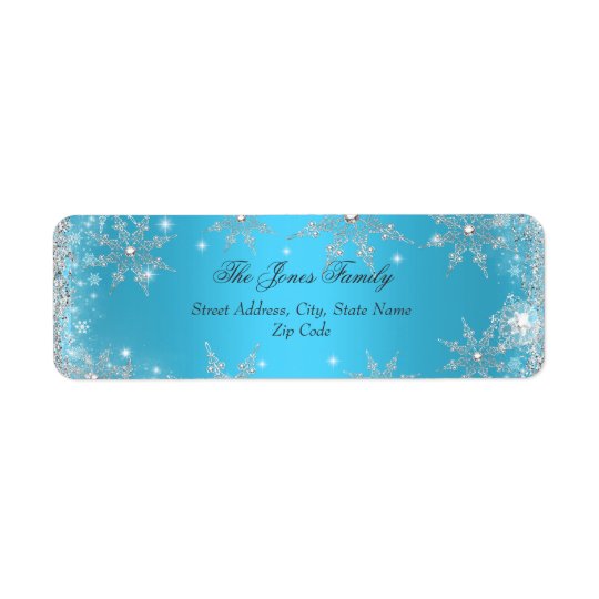 Blue Winter Wonderland Christmas Address Labels | Zazzle.com