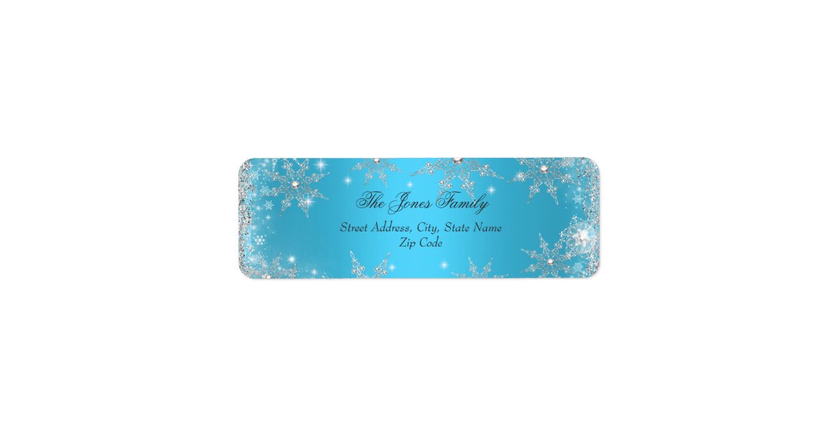 Blue Winter Wonderland Christmas Address Labels | Zazzle