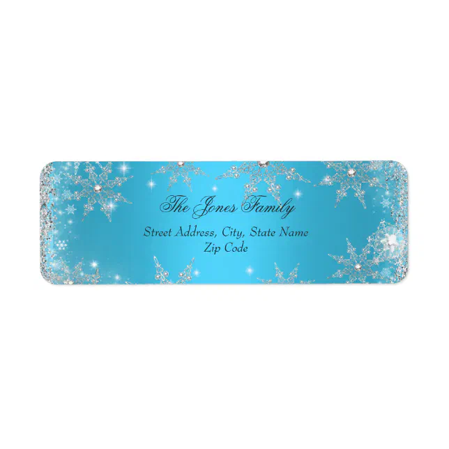 Blue Winter Wonderland Christmas Address Labels | Zazzle