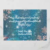 Blue Winter Wonderland Merry Christmas Photo Foil Holiday Card | Zazzle