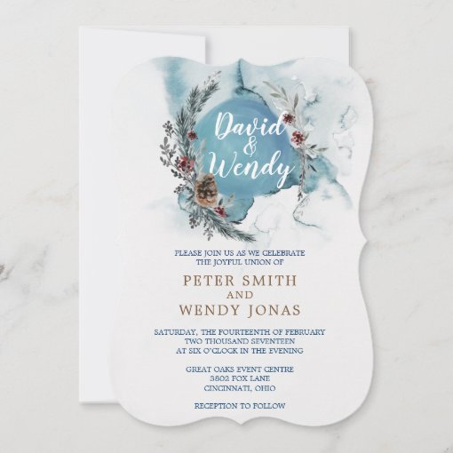 Blue Winter Wonderland Wedding Invitations | Zazzle