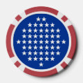 Blue with 50 White Stars American Flag Theme Poker Chips | Zazzle