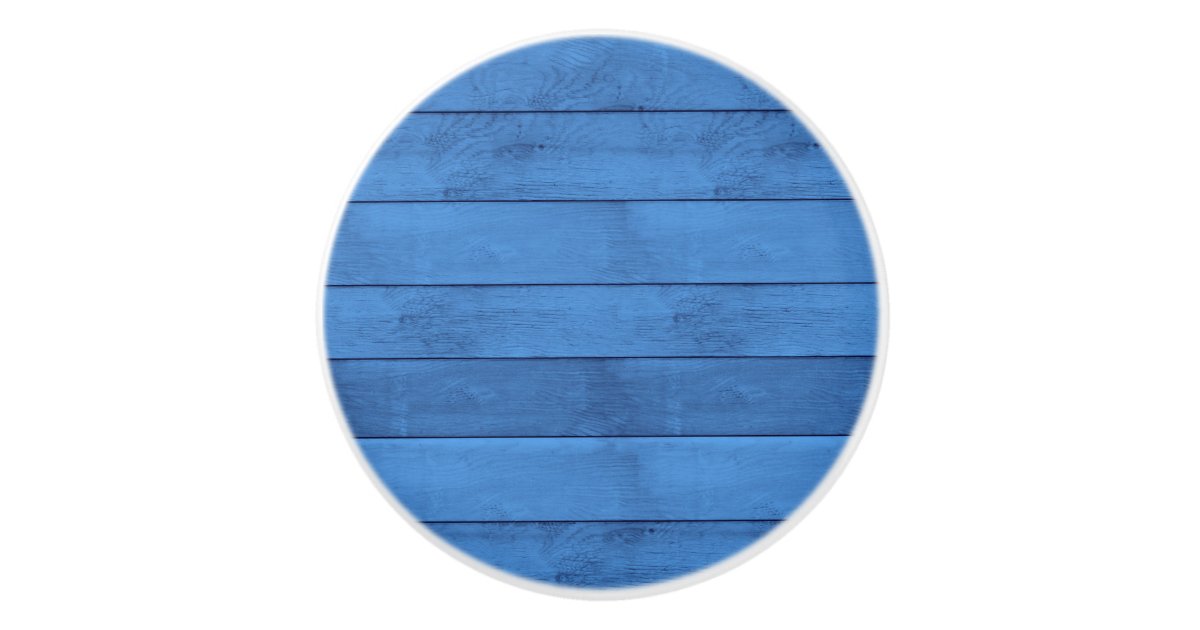 Blue Wood Ceramic Pull | Zazzle