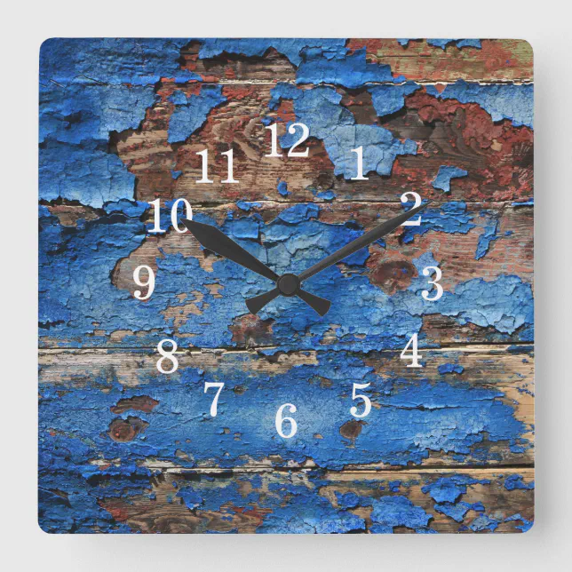 Blue Wood Wall Clock | Zazzle