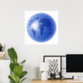 Blue World Globe Poster | Zazzle