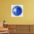 Blue World Globe Poster | Zazzle