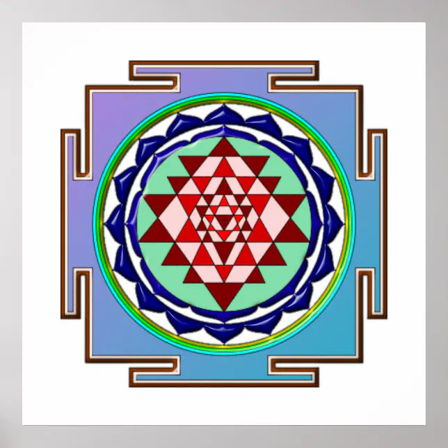 BLUE YANTRA POSTER | Zazzle