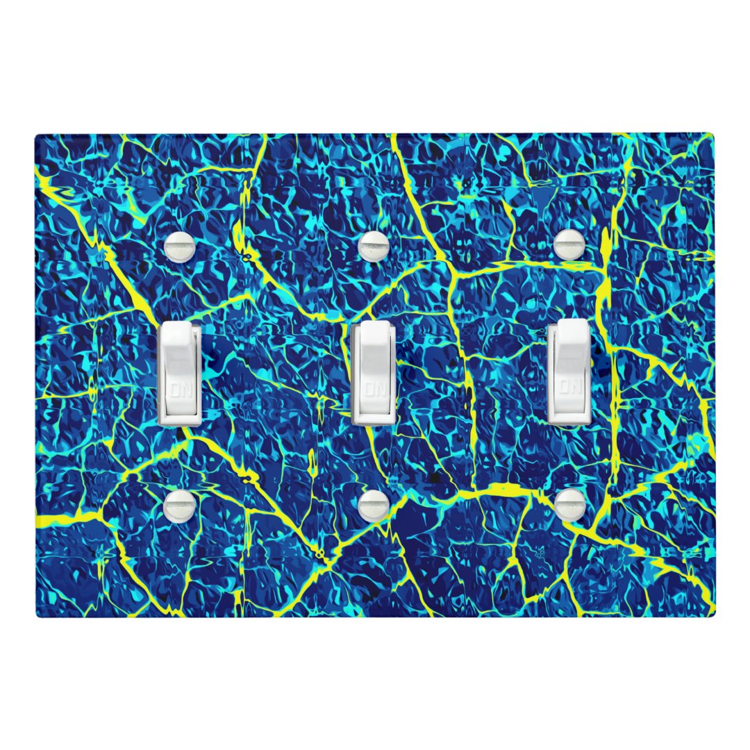 Blue / Yellow Abstract Pattern Light Switch Cover | Zazzle