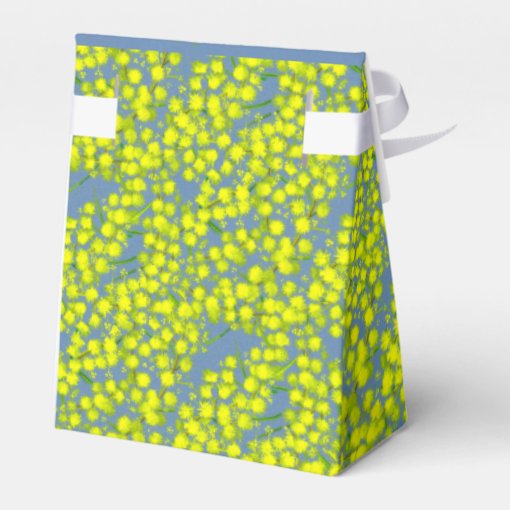Blue yellow acacia wattle art thank you gift boxes | Zazzle