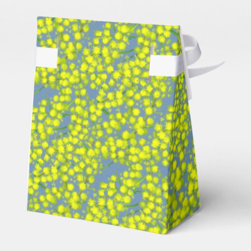 Blue yellow acacia wattle art thank you gift boxes | Zazzle