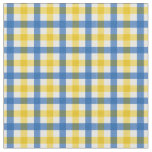Blue and yellow plaid fabric | Zazzle