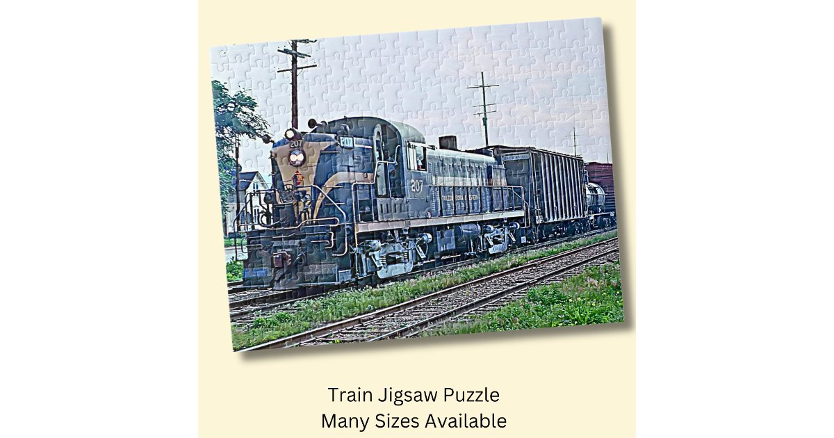Blue Yellow Diesel Locomotive Engine Train Jigsaw Puzzle | Zazzle