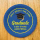 Blue Yellow Graduate Custom Graduation Party Paper Plates | Zazzle