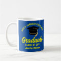 Blue Yellow Graduate Personalized 2025 Graduation Coffee Mug | Zazzle