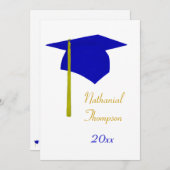 Blue & Yellow Graduation Cap & Tassel Invitations | Zazzle