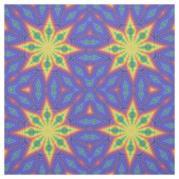 STARS pattern yellow on blue fabric | Zazzle