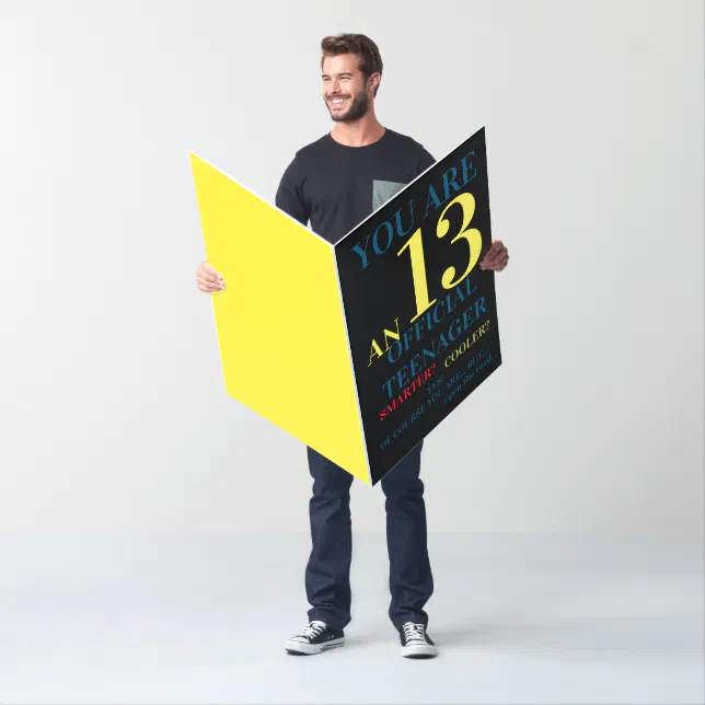 Blue Yellow Red 13th Official Teenager Boy Birthda Card | Zazzle