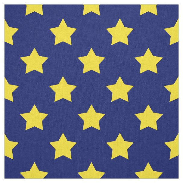 Blue Star Pattern Fabric | Zazzle