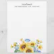 Blue Yellow Sunflowers Summer Personalize Letterhead | Zazzle