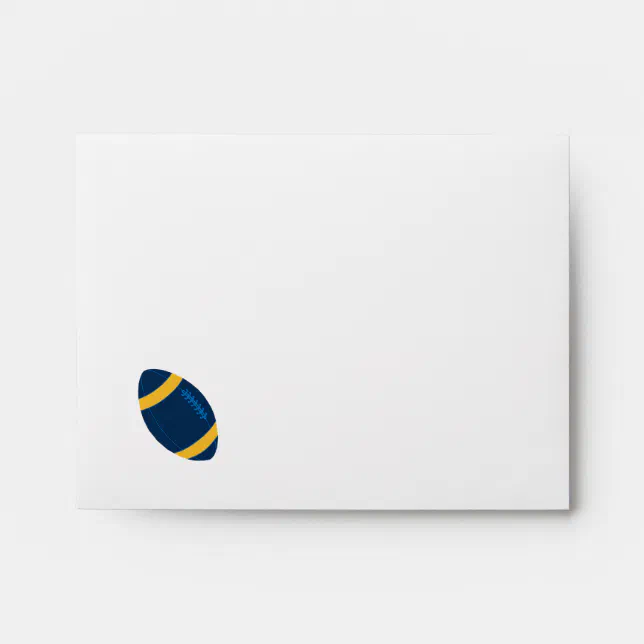 Blue, Yellow, & White Football Theme Envelope | Zazzle