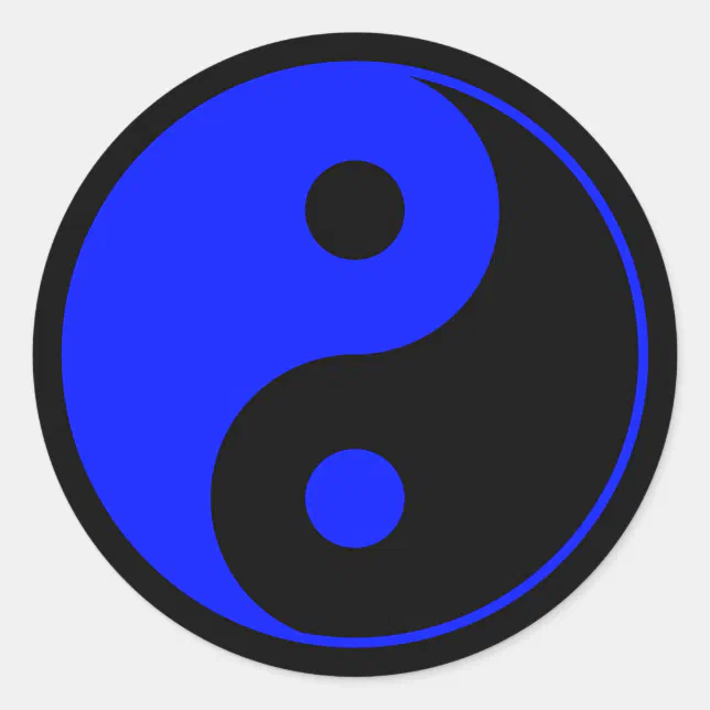 Blue Yin Yang Sticker | Zazzle