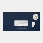 Blue Your Logo Name Business Desk Mat | Zazzle