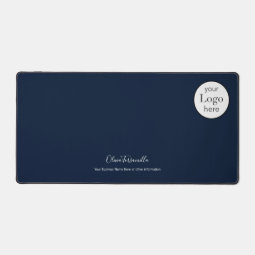 Blue Your Logo Name Business Desk Mat | Zazzle